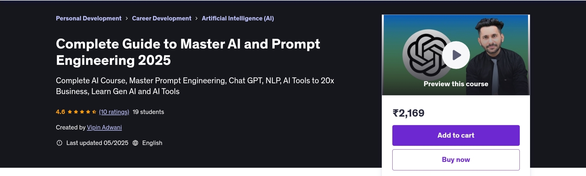 Top 10 Best Prompt Engineering Courses On Udemy In 2026 - Technicalstudies