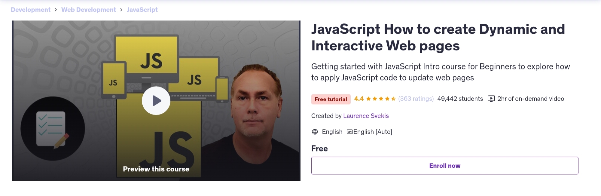 Top 10 Free JavaScript Courses On Udemy - Technicalstudies